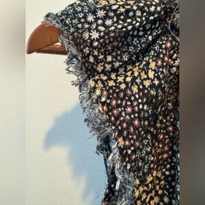 True Craft | Tops | True Craft Boho Floral Frayed Edge Tie Neck Blouse ...